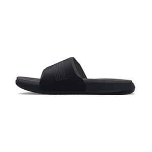 under armour unisex adult ansa elevate slide sandal, (001) black/black/jet gray, 11 women men us