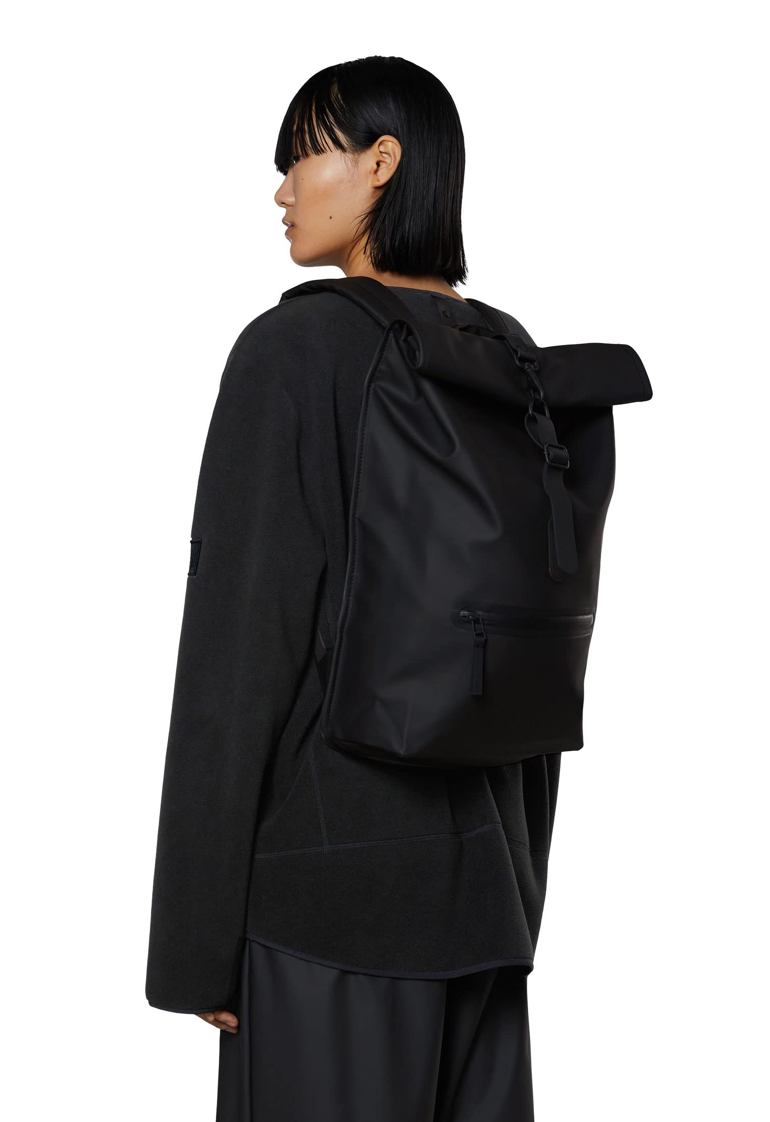 RAINS Rolltop Rucksack - Black