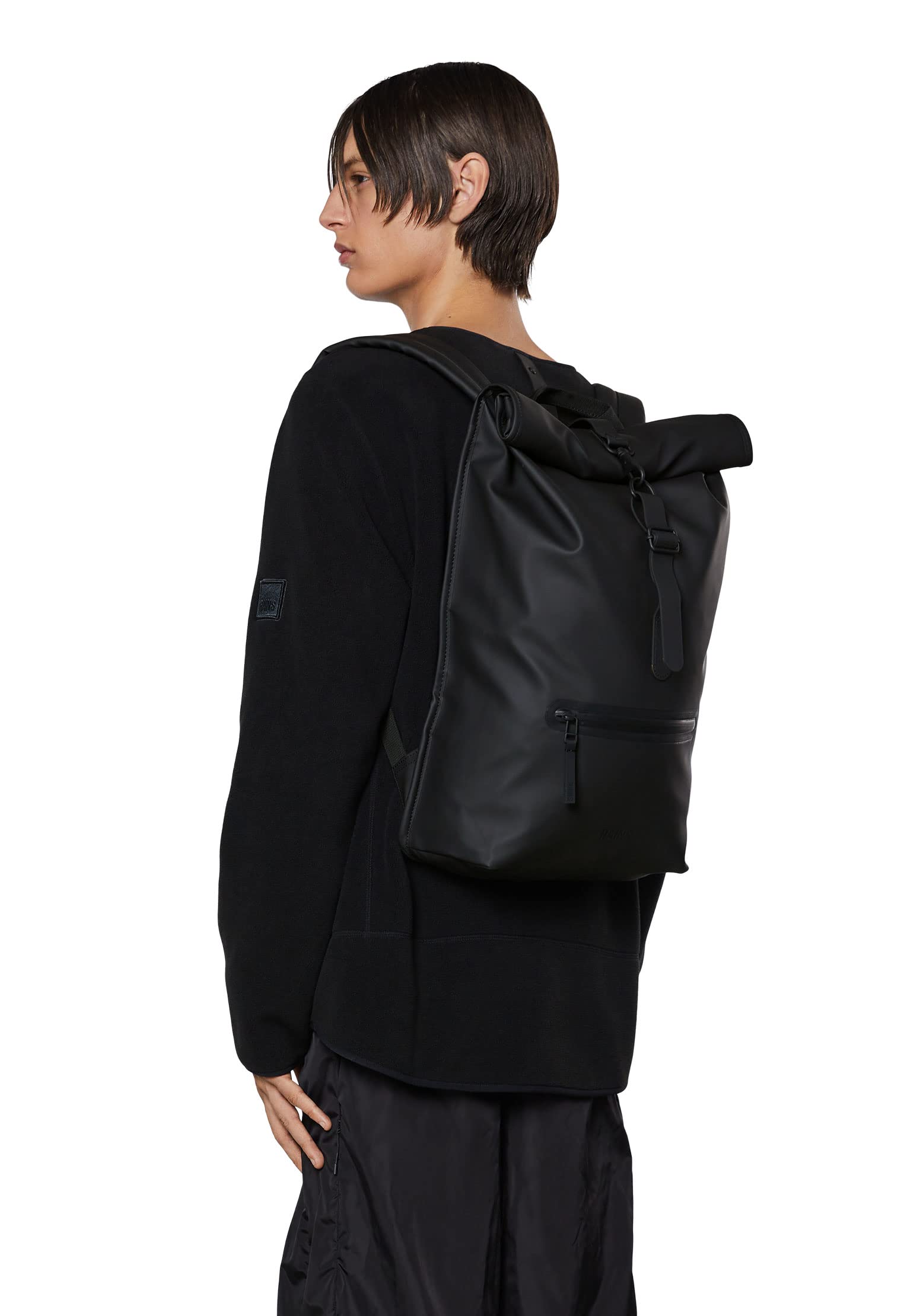 RAINS Rolltop Rucksack - Black