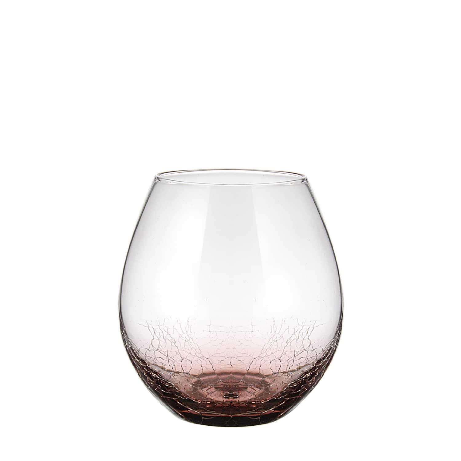 NutriChefKitchen 4 Sets of Crystal Stemless Ultra Clear, Elegant Wine Glasses, Hand Blown, One Size