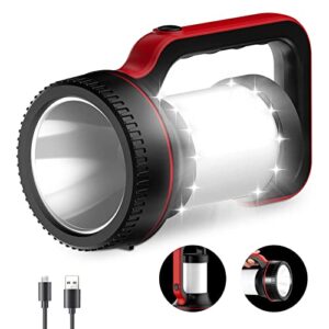 decovolt rechargeable spotlight super bright 12000 lumen led flashlight handheld spotlight 10000mah long lasting large flashlight searchlight for camping outdoor hunting emergency as gift