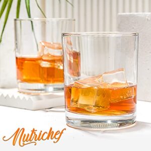 NutriChef 10oz Stemless Whisky cups - Set of 2 Ultra Thin Elegant whisky cups Crystal Glass Drinkware, Lead-Free, Hand Blown Seamless Bowl, Dishwasher Safe