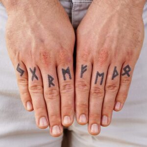 knuckle viking runes - runes temporary tattoo