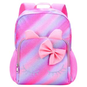 Gormlaith Backpack for Girls, Unicorn Rainbow Kids Backpack, Lightweight Cute Toddler School Backpack, Pink Book Bags for Girls, Kindergarten Preschool Backpack for Girls, Lunch Box Carry Bag