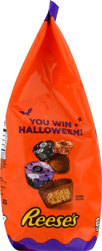 REESE'S Miniatures Milk Chocolate Peanut Butter Cups, Halloween Candy Bulk Bag, 31 oz