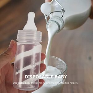 EXCEART 5Pcs Newborn Disposable Milk Bottles Clear Scale Milk Powder Bottles Babies Milk Bottles (White)