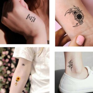 Dopetattoo Sunflower Temporary Tattoo Realistic Sunflowers Fake tattoos for Women Girls Adults