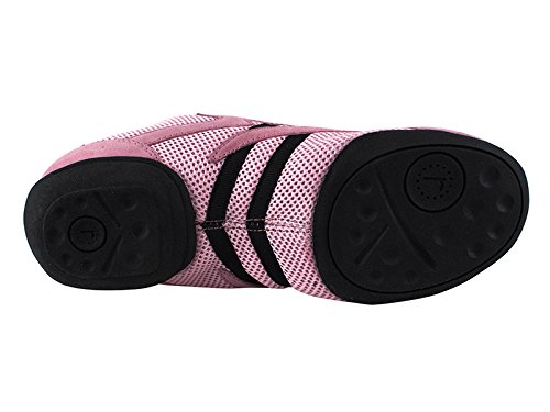 Very Fine Dancesport Shoes - Unisex-Adult Jazz Ballroom Exercise Dance Sneaker VFSN012 + Shoe Bag (Pink, Size 5.5)