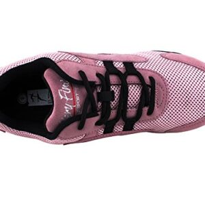 Very Fine Dancesport Shoes - Unisex-Adult Jazz Ballroom Exercise Dance Sneaker VFSN012 + Shoe Bag (Pink, Size 5.5)