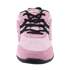 Very Fine Dancesport Shoes - Unisex-Adult Jazz Ballroom Exercise Dance Sneaker VFSN012 + Shoe Bag (Pink, Size 5.5)