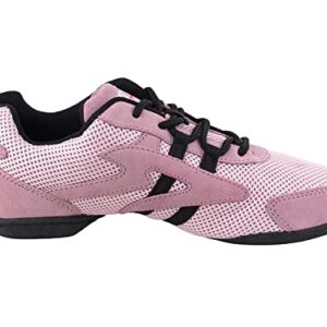 Very Fine Dancesport Shoes - Unisex-Adult Jazz Ballroom Exercise Dance Sneaker VFSN012 + Shoe Bag (Pink, Size 5.5)