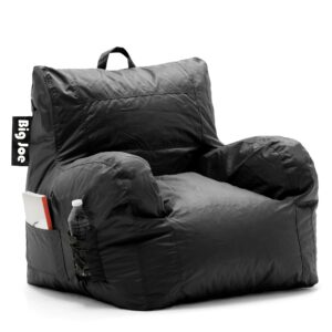 Big Joe Dorm Bean Bag Chair with Drink Holder and Pocket, Black Smartmax, Durable Polyester Nylon Blend, 3 feet Milano, Medium, Gray Plush