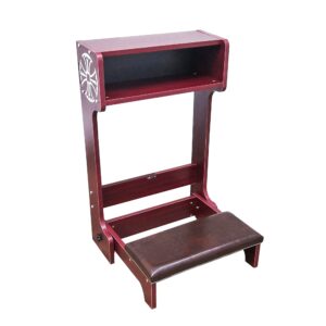 FixtureDisplays 32X20X20 Prayer Bench, Padded Kneeler with Book Shelf, Easy Fold-Away Prayer Table Chair 10104