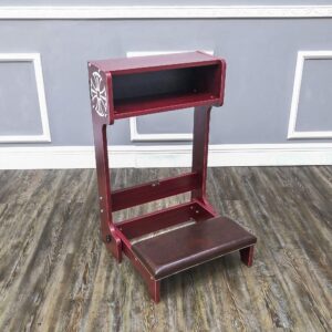 FixtureDisplays 32X20X20 Prayer Bench, Padded Kneeler with Book Shelf, Easy Fold-Away Prayer Table Chair 10104