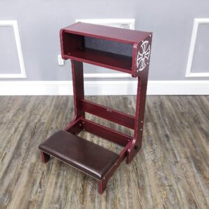 FixtureDisplays 32X20X20 Prayer Bench, Padded Kneeler with Book Shelf, Easy Fold-Away Prayer Table Chair 10104