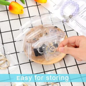 Sureio 200 Pcs Anti Tarnish Strips with Clear Plastic Jewelry Bags Sets, 100 Assorted Size Transparent Jewelry Storage Bags and 100 Anti Tarnish Strips for Packaging Jewelry Rings Earrings (5 Sizes)