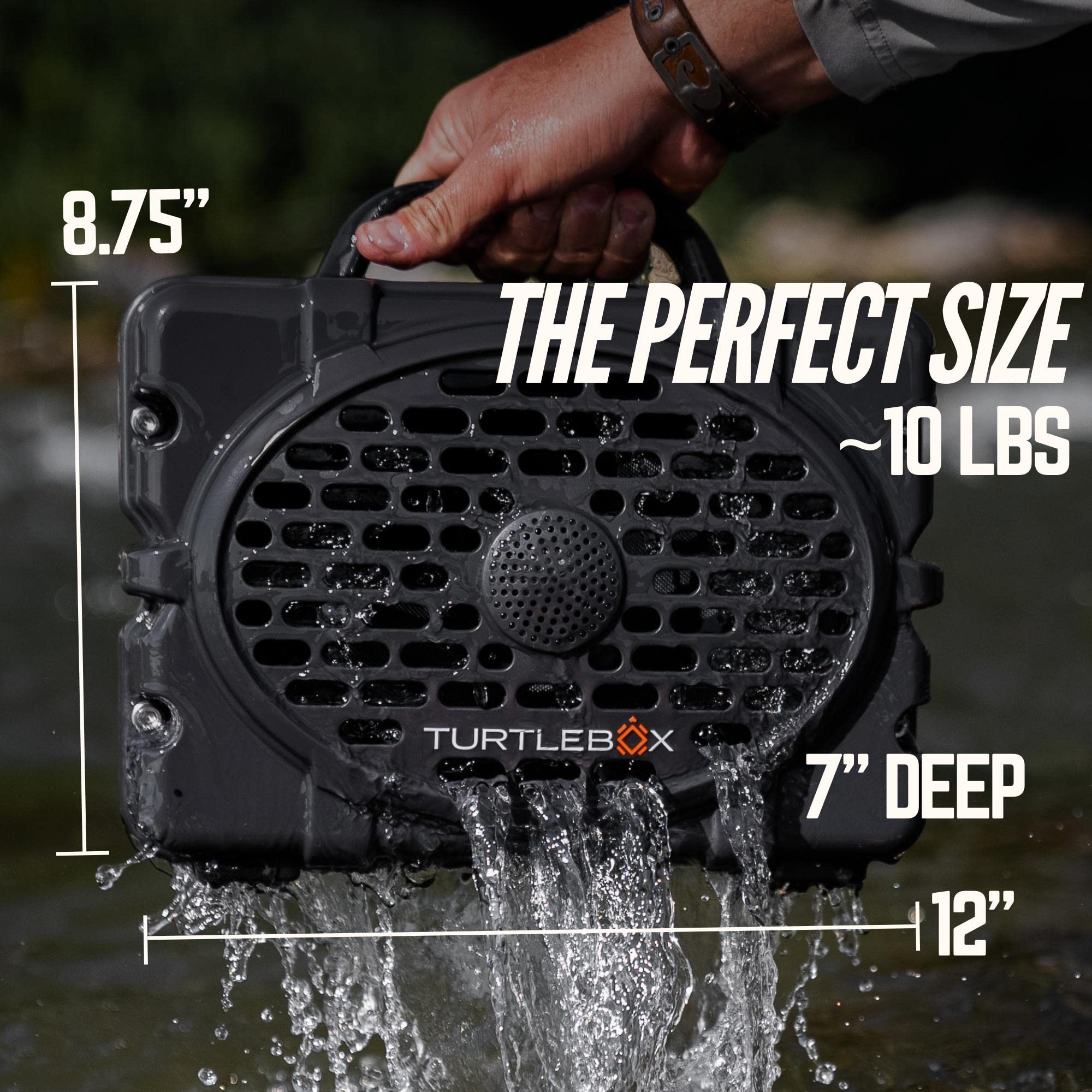 Turtlebox Gen 2: Loud! Outdoor Portable Bluetooth 5.0 Speaker | Rugged, IP67, Waterproof, Impact Resistant & Dustproof (Rich, Full Sound, Plays to 120db, Pair 2X for True L-R Stereo), Green