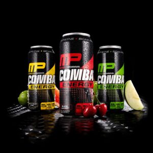 MusclePharm Combat Energy Drink 16oz (Pack of 12) Variety Pack - Grapefruit Lime, Green Apple & Black Cherry - Sugar Free Calories Free - Perfectly Carbonated with No Artificial Colors or Dyes