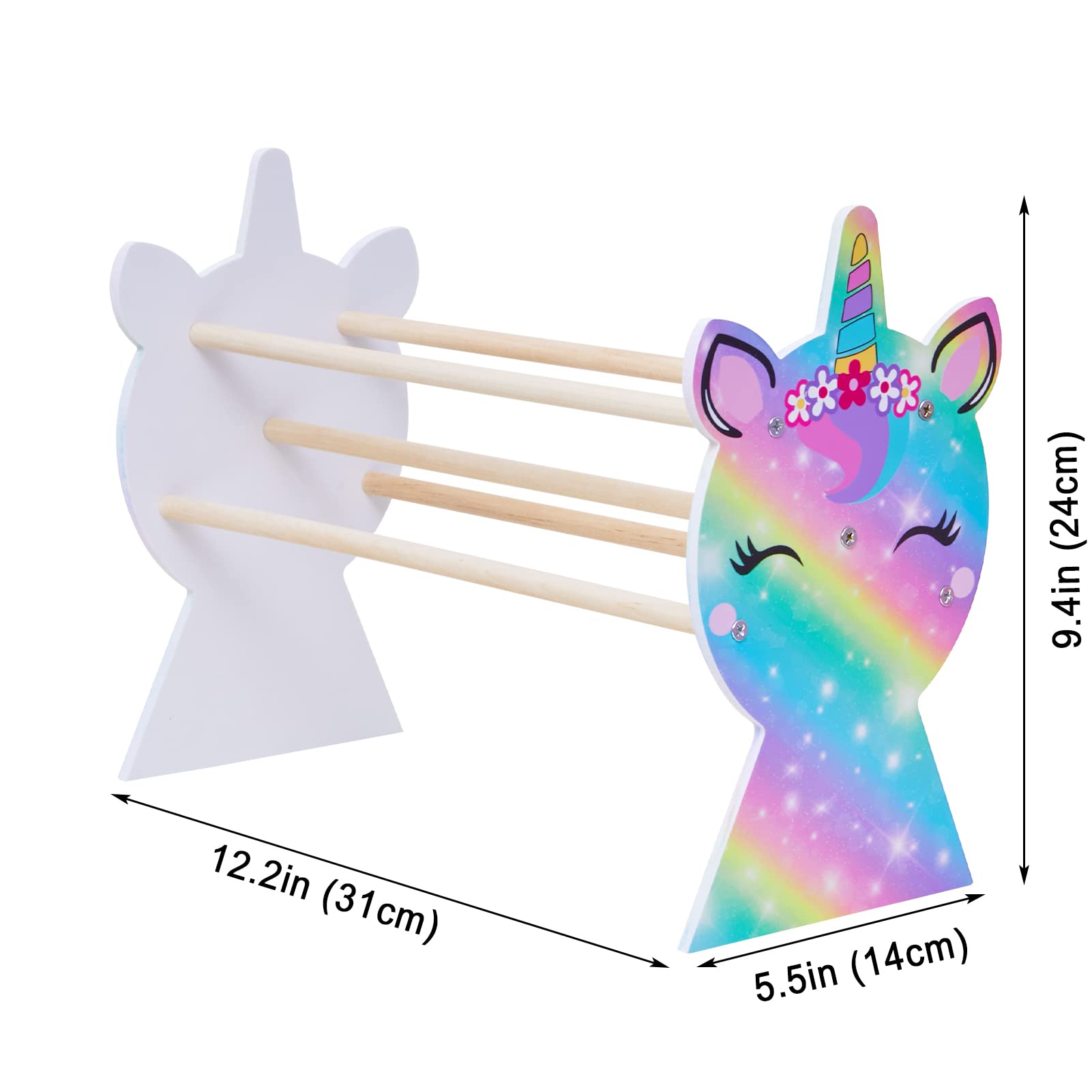 Basumee Girls Headband Holder Organizer Hair Hoop Headband Display Stand Unicorn Hairband Stand Organizer Headband Storage Home Room Decors for Girls, Rainbow