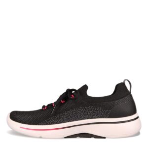 skechers go walk arch fit - clancy black/hot pink 6.5 b (m)