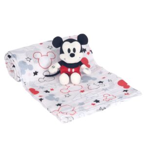 lambs & ivy disney baby mickey mouse muslin swaddle blanket & plush gift set