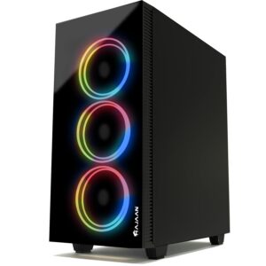 hajaan breeze gaming desktop tower pc - intel core i3-10100f processor, geforce gt 1030 2gb gddr5, 16gb ddr4 ram, 512gb ssd, windows 11 pro - new