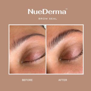 NueDerma - Brow Seal with Castor Oil - Clear Eyebrow Gel, Brow Wax, Waterproof Eyebrow Makeup, Brow Styling Wax for Feathered & Fluffy Brows - 1 OZ