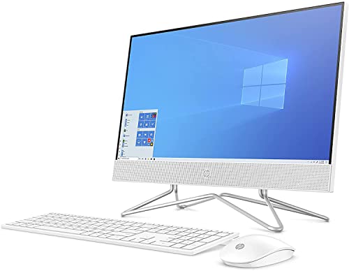 HP 2022 Newest 22-inch FHD All-in-One Desktop Computer - Dual-Core AMD Athlon Silver 3050U - 8GB DDR4 RAM-256GB SSD - WiFi Bluetooth - Windows 11 Pro - Snow White w/ 32GB USB Drive