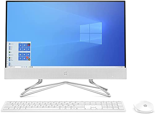 HP 2022 Newest 22-inch FHD All-in-One Desktop Computer - Dual-Core AMD Athlon Silver 3050U - 8GB DDR4 RAM-256GB SSD - WiFi Bluetooth - Windows 11 Pro - Snow White w/ 32GB USB Drive