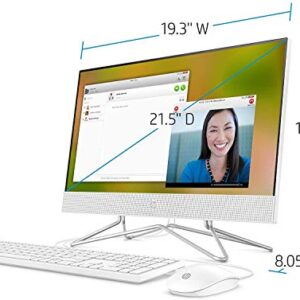 HP 2022 Newest 22-inch FHD All-in-One Desktop Computer - Dual-Core AMD Athlon Silver 3050U - 8GB DDR4 RAM-256GB SSD - WiFi Bluetooth - Windows 11 Pro - Snow White w/ 32GB USB Drive