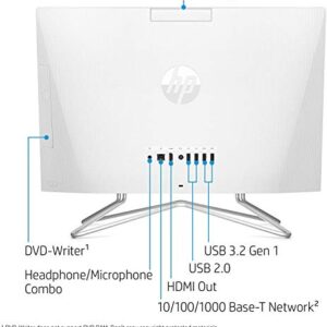 HP 2022 Newest 22-inch FHD All-in-One Desktop Computer - Dual-Core AMD Athlon Silver 3050U - 8GB DDR4 RAM-256GB SSD - WiFi Bluetooth - Windows 11 Pro - Snow White w/ 32GB USB Drive