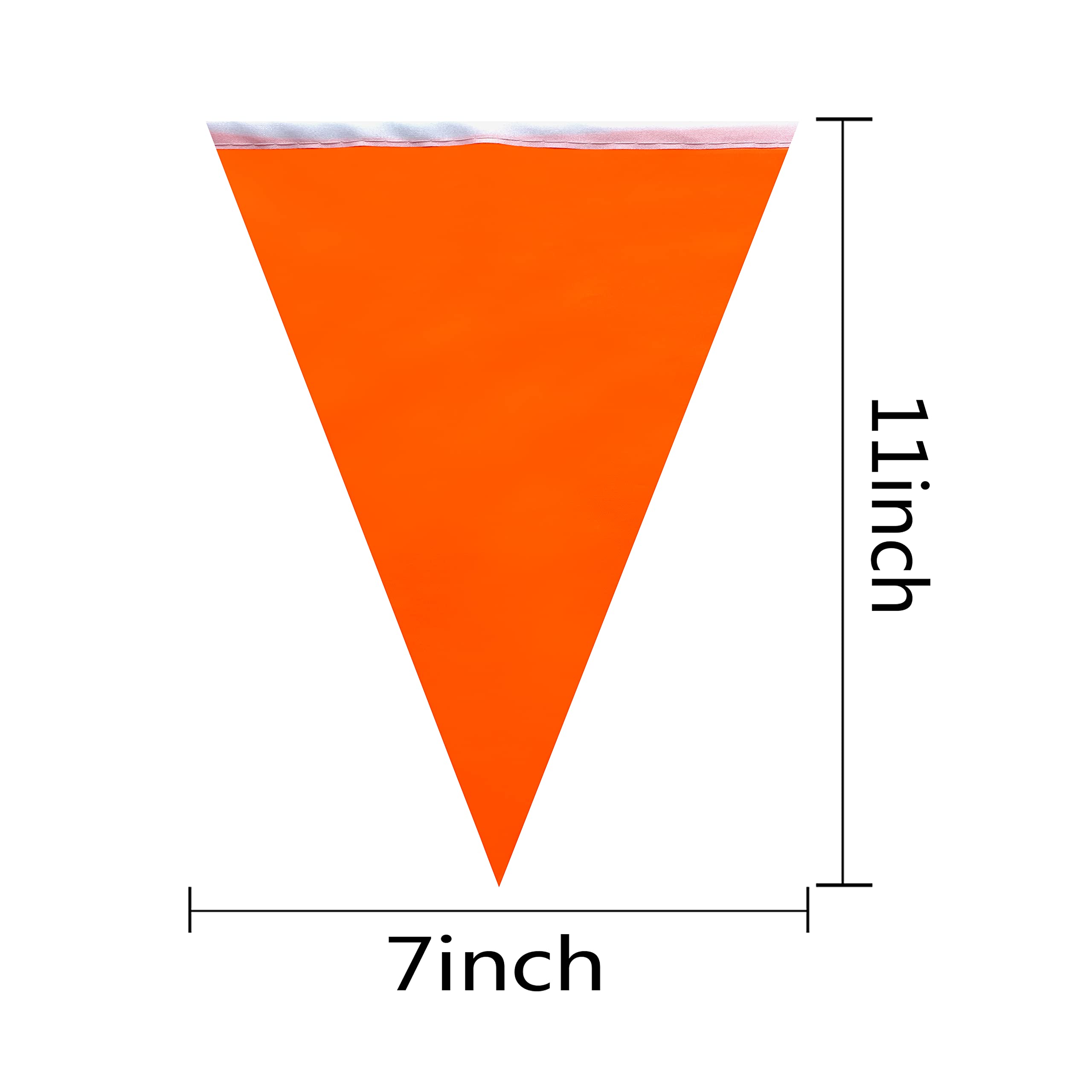 WEITBF 50ft 30pcs Orange Pennant Banners Flags String Triangle DIY Bunting Flags,Party Decorations for Grand Opening,Kids Birthday,Festival Celebration