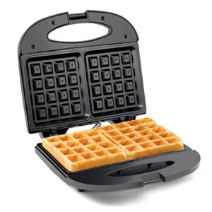 elite gourmet ewm-2207# electric non-stick belgian waffle maker iron, breakfast, sandwiches, snacks, burgers and more, 2-slice, black