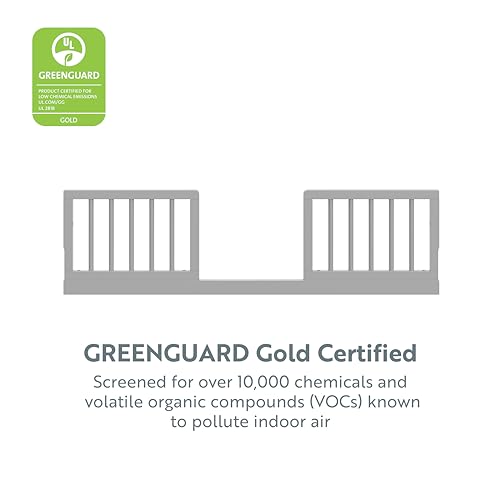 Graco Toddler Safety Guardrail Kit with Dowels (Pebble Gray) for Storkcraft & Graco Crib Conversion – GREENGUARD Gold Certified