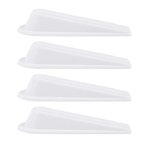 fastener tree 4 pack door stop wedge, white door wedge stoppers rubber door holder works on tile, concrete, carpet, wooden floor 1" high