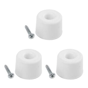 fastener tree 3 pack door stoppers wall protector, white rubber floor mount door stop for home, office, school 1.5"