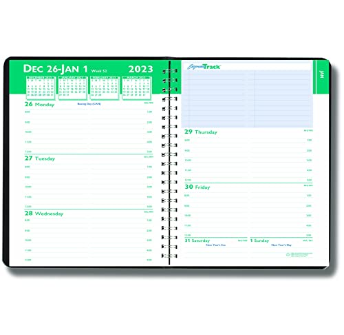 House of Doolittle Express Track Recycled Weekly Appointment Book/Monthly Planner, 8 x 5, Black Cover, 13-Month (Jan to Jan): 2023 to 2024