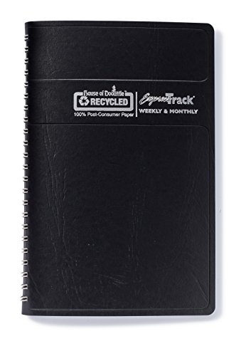 House of Doolittle Express Track Recycled Weekly Appointment Book/Monthly Planner, 8 x 5, Black Cover, 13-Month (Jan to Jan): 2023 to 2024