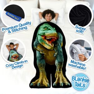 Blankie Tails - Dinosaur Wearable Blanket - Double Sided Dinosaur Blanket for Boys and Girl - Soft and Cozy Minky Fleece Dino Blanket, Dinosaur Toys, Gifts Premium Quality Fun Blanket for Kids (T Rex)