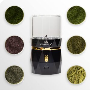 King Palm Electric Herb Grinder - Portable Herb Grinder with USB type-C Charger - Herb Spices Coffee Grinder with Extra Jar - Black