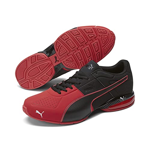 PUMA Men's CELL SURIN 2 SPORT BLOCK Sneaker, Puma Black-High Risk Red, 8