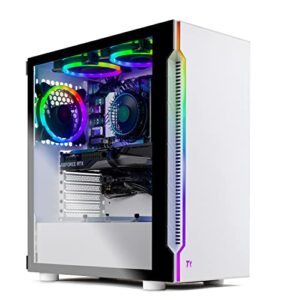 skytech gaming archangel 3.0 gaming pc desktop – intel core i5 10400f 2.9 ghz, nvidia rtx 3060, 1tb nvme ssd, 16gb ddr4 ram 3200, 600w gold psu, 11ac wi-fi, windows 11 home 64-bit,white