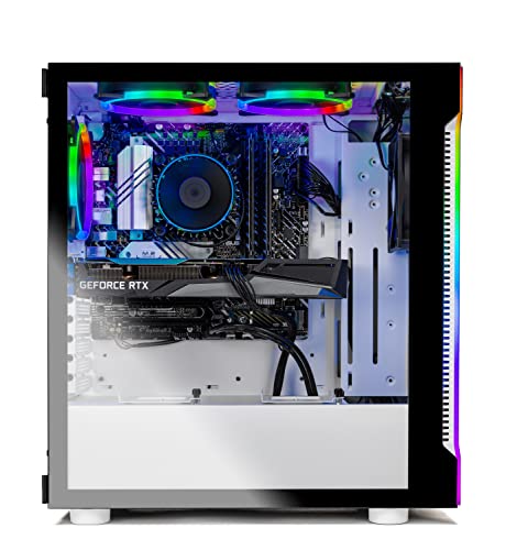 Skytech Gaming Archangel 3.0 Gaming PC Desktop – Intel Core i5 10400F 2.9 GHz, NVIDIA RTX 3060, 1TB NVME SSD, 16GB DDR4 RAM 3200, 600W Gold PSU, 11AC Wi-Fi, Windows 11 Home 64-bit,White