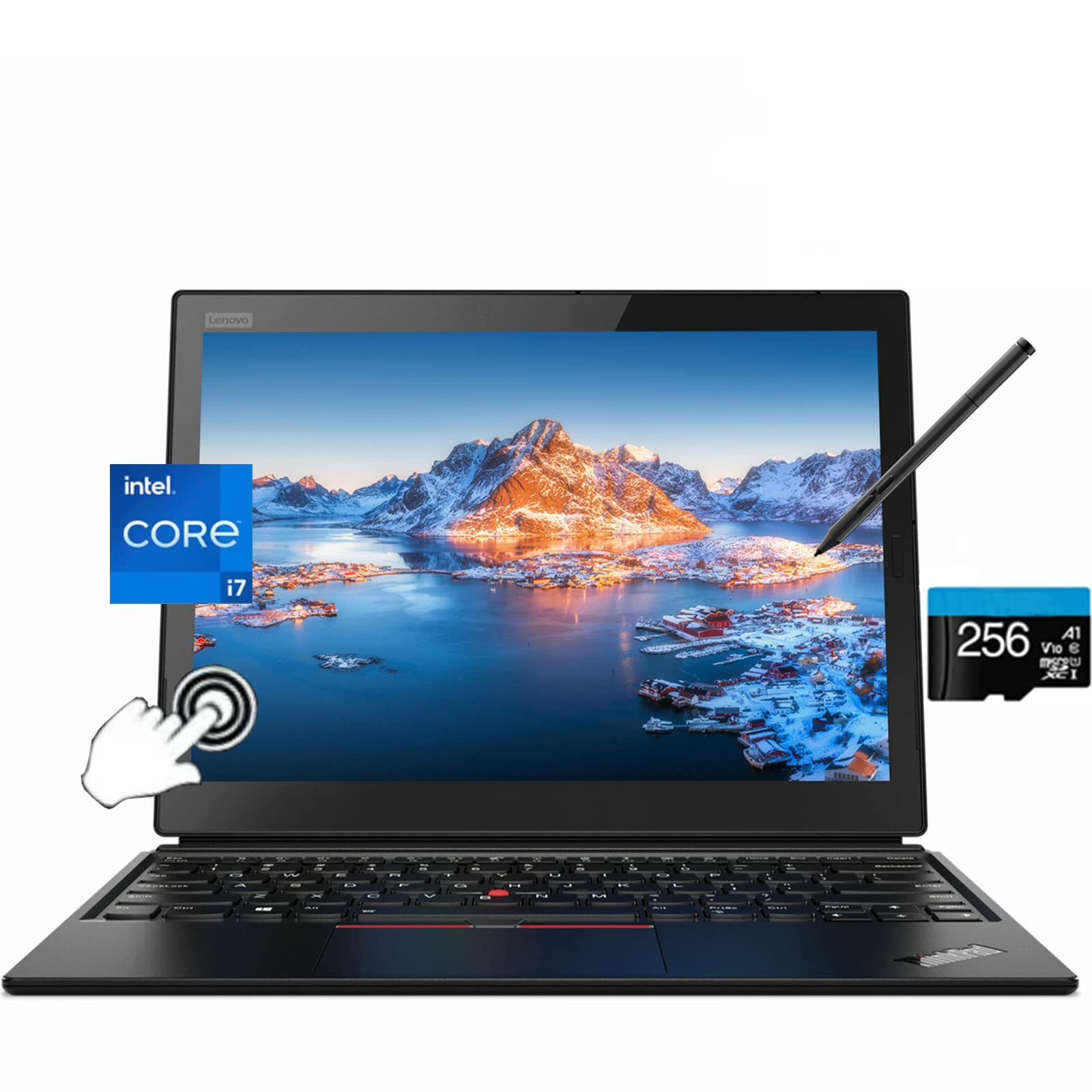 Lenovo ThinkPad X1 Tablet Gen 3, 13'' IPS Touchscreen 400 nits QHD+(3000x2000) 2-in-1 Laptop, Intel Core i7-8650U, 8GB RAM 256 GB PCIe SSD, Windows 10 Pro, Bundle with 256GB Micro SD Card