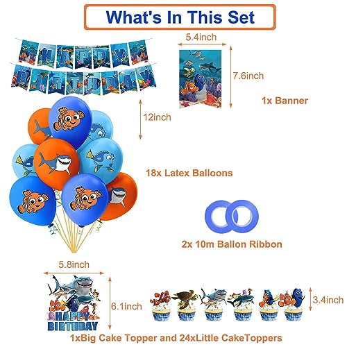 OULUN Birthday Party Supplies For Finding Nemo ,Nemo Theme Party Decoration