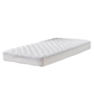 Waterproof Quilted RV Bunk Mattress Protector Pad for 30 x 75 Narrow Twin Camper Bed Padded Cot Size Matress Cover with Elastic Skirt White