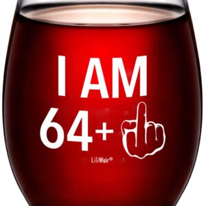 65th Birthday Gifts Wine Glass Men Women | 1959 Birthday Gift for Man Woman turning 65 | Funny 65 th Party Supplies Decorations Ideas | Sixty Five Year Old Bday | 65 Middle Finger Gag Wine Presents