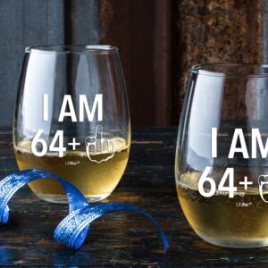 65th Birthday Gifts Wine Glass Men Women | 1959 Birthday Gift for Man Woman turning 65 | Funny 65 th Party Supplies Decorations Ideas | Sixty Five Year Old Bday | 65 Middle Finger Gag Wine Presents