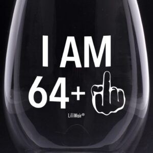 65th Birthday Gifts Wine Glass Men Women | 1959 Birthday Gift for Man Woman turning 65 | Funny 65 th Party Supplies Decorations Ideas | Sixty Five Year Old Bday | 65 Middle Finger Gag Wine Presents