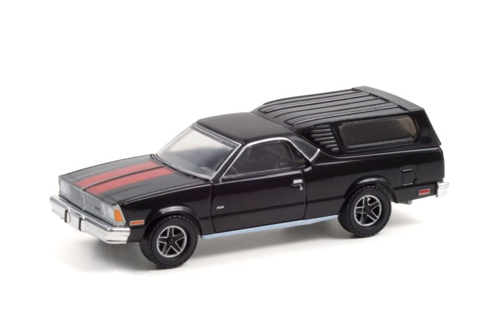 1981 Chevy El Camino with Camper Shell, Black - Greenlight 30310/48-1/64 Scale Diecast Model Toy Car